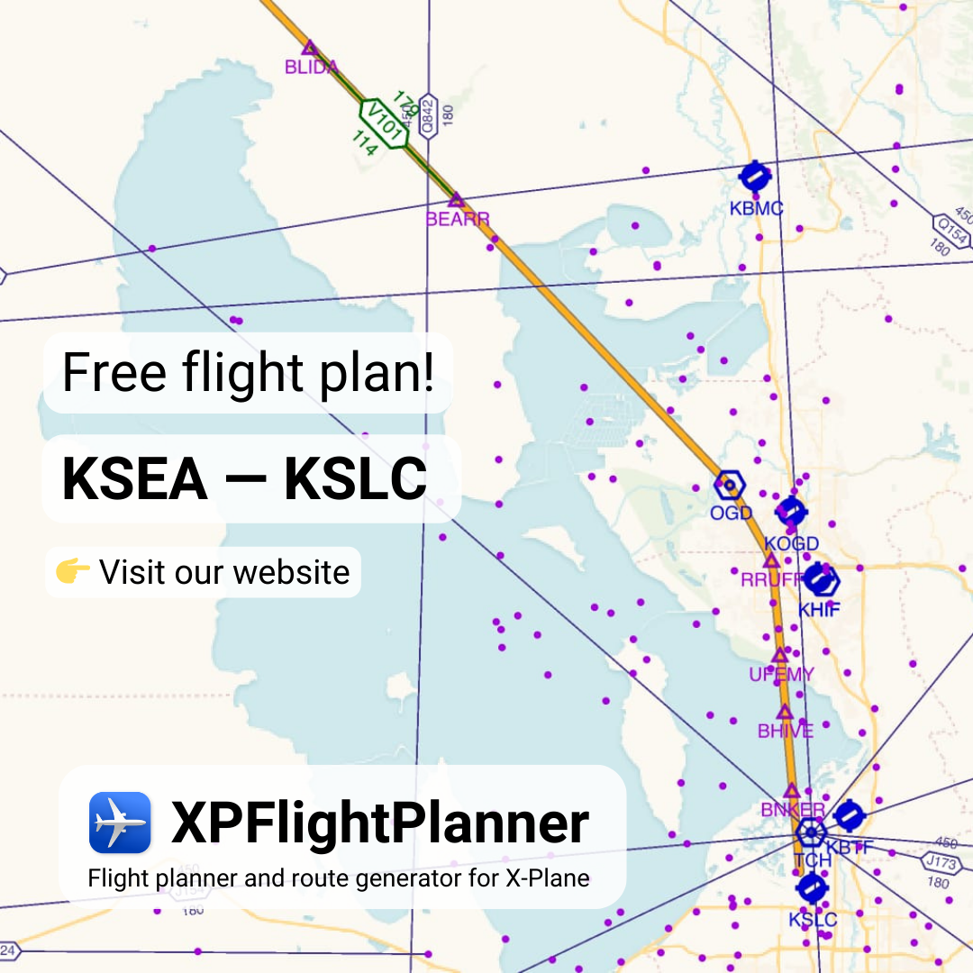XPFlightPlanner - Free flight plan from KSEA to KSLC!