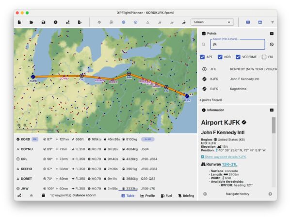 XPFlightPlanner - Free flight planner for X-Plane