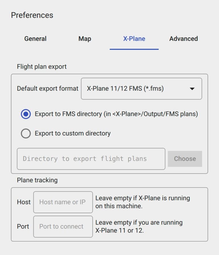 XPFlightPlanner - Preferences and settings